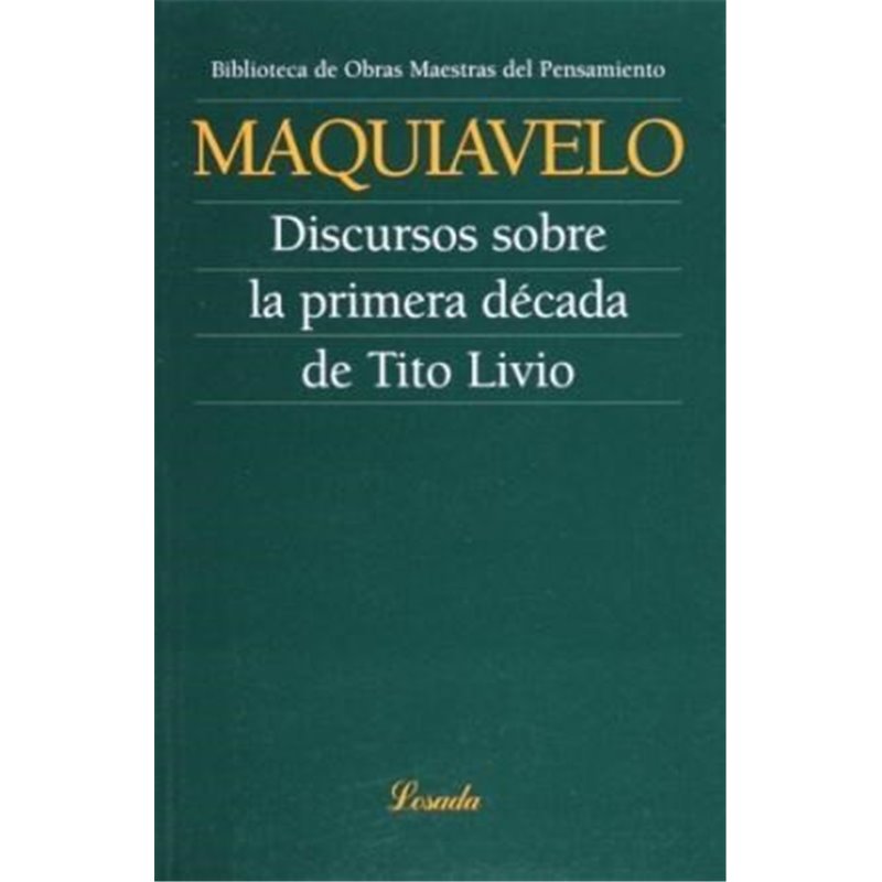 Libro. Discursos sobre la primera década de Tito Livio